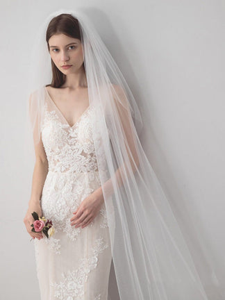 Roycebridal Ivory Tulle Wedding Veils Bridal Cathedral Veil Customized ...