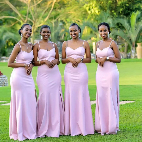 Royce Bridal|Long Cheap Pink Bridesmaid Dresses Sexy Maid of Honor ...